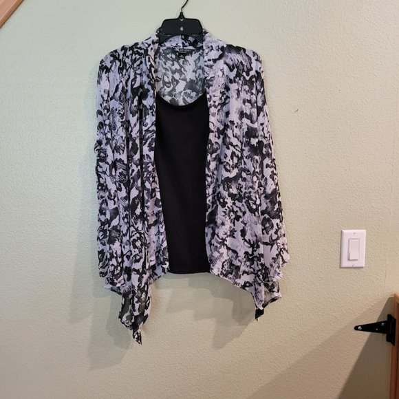 I.N. Studio | Tops | Black Tank With Attached Black And White Waterfall ...